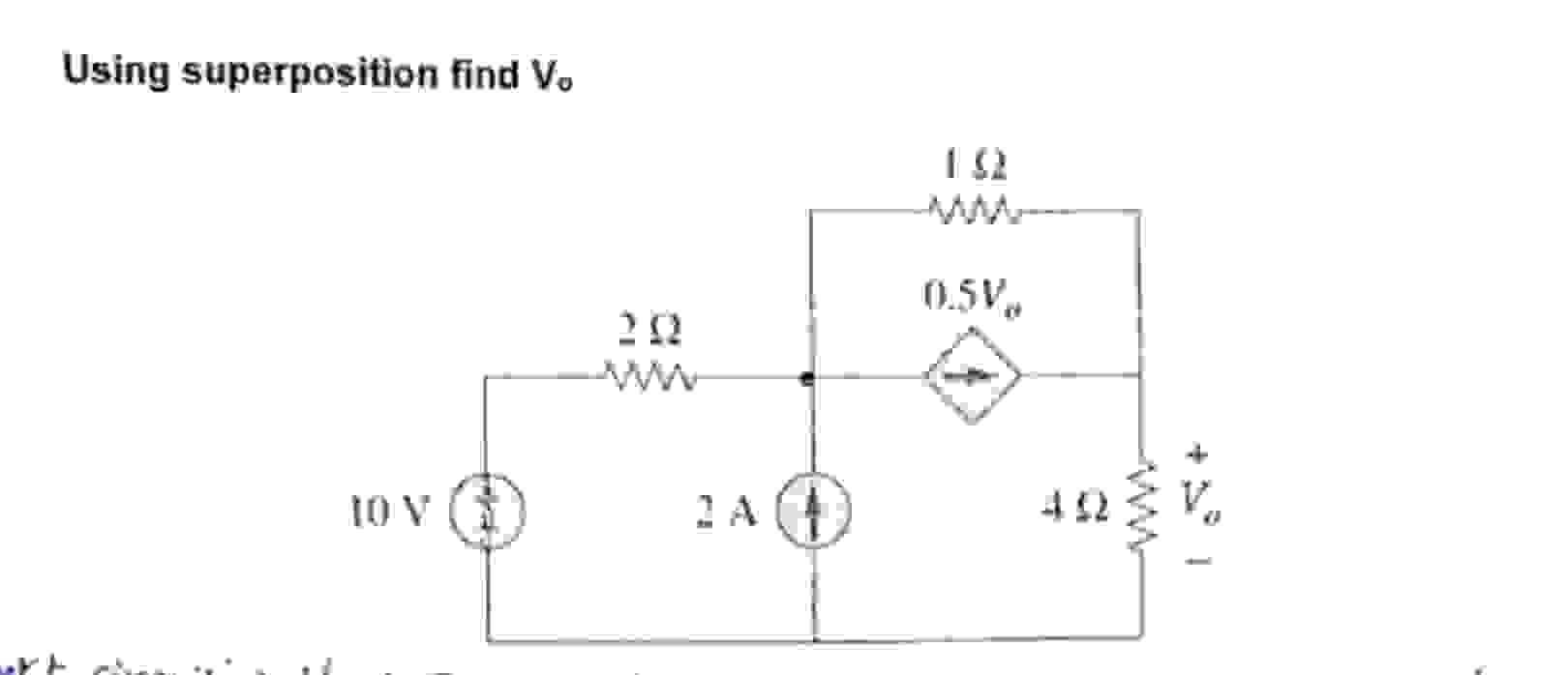 Solved Using superposition find V0 | Chegg.com