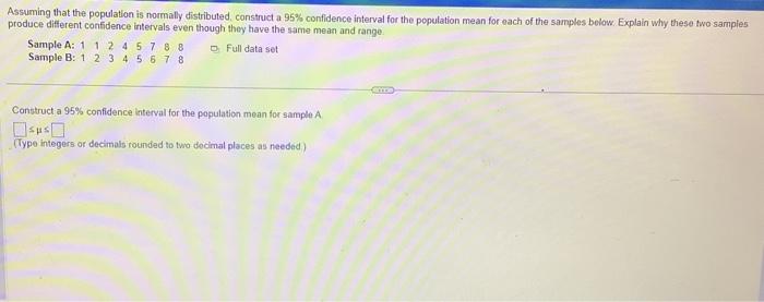 Solved Assuming that the population is normally distributed. | Chegg.com