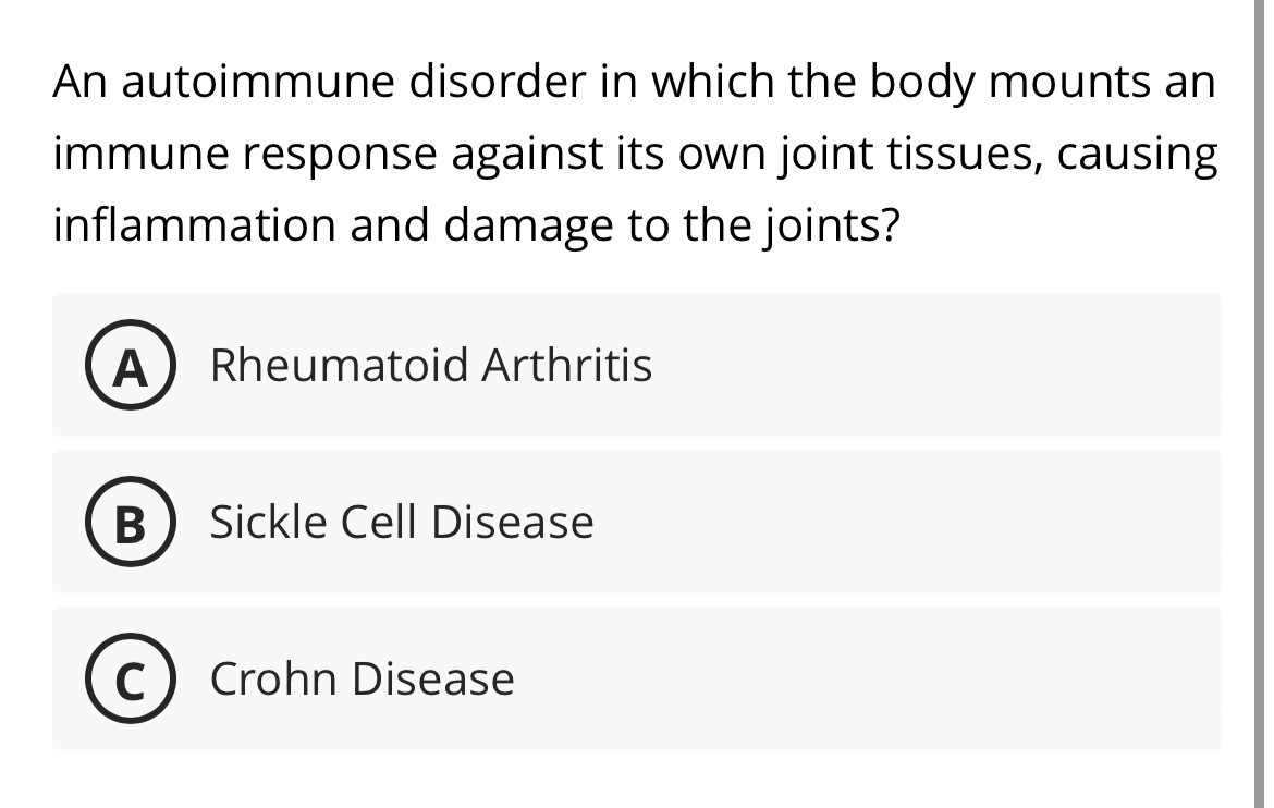 Solved An autoimmune disorder in which the body mounts an | Chegg.com