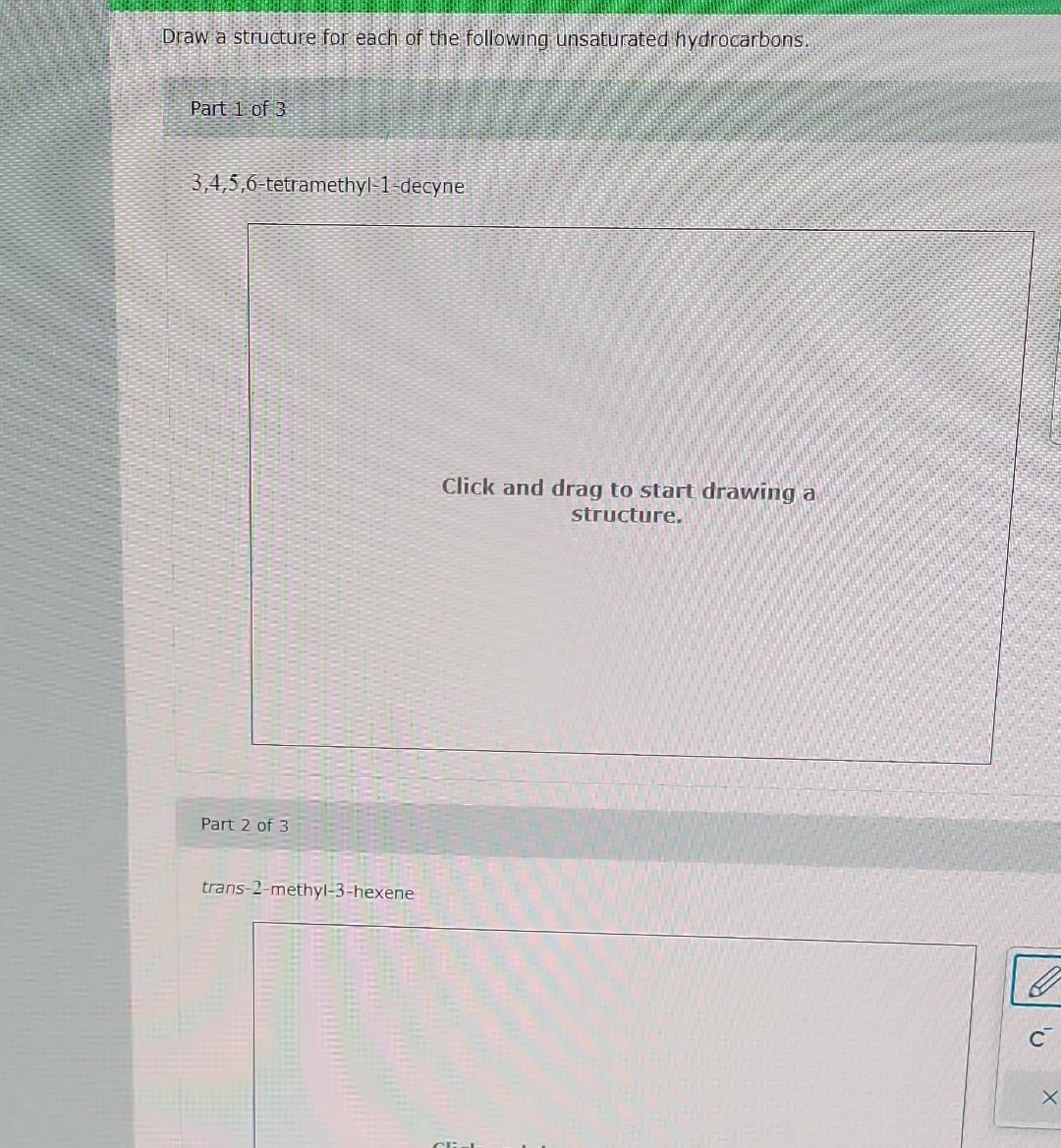 Solved Draw a structure for each of the following | Chegg.com