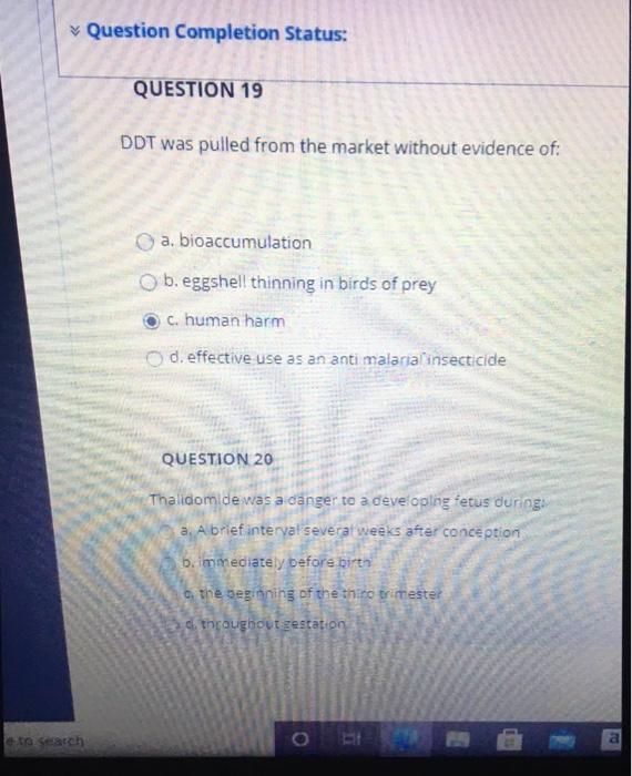 Solved Question Completion Status: QUESTION 19 DDT was | Chegg.com