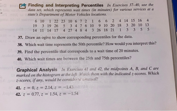 Solved Finding and Interpreting Percentiles In Exercises | Chegg.com
