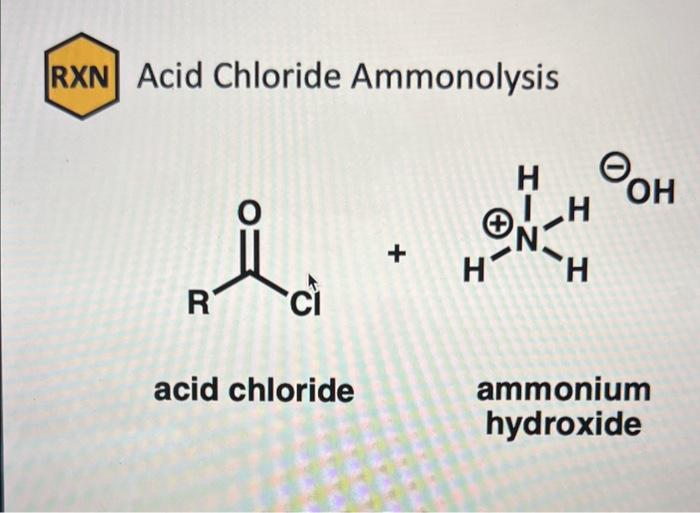 Solved Acid Chloride Ammonolysis acid chloride ammonium | Chegg.com