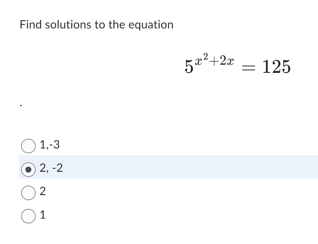 Solved Find solutions to the equation5x2+2x=1251,-32, -221 | Chegg.com