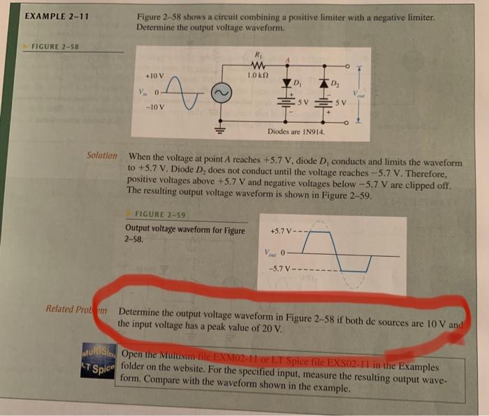 Solved EXAMPLE 2-11 Figure 2-58 shows a circuit combining a | Chegg.com