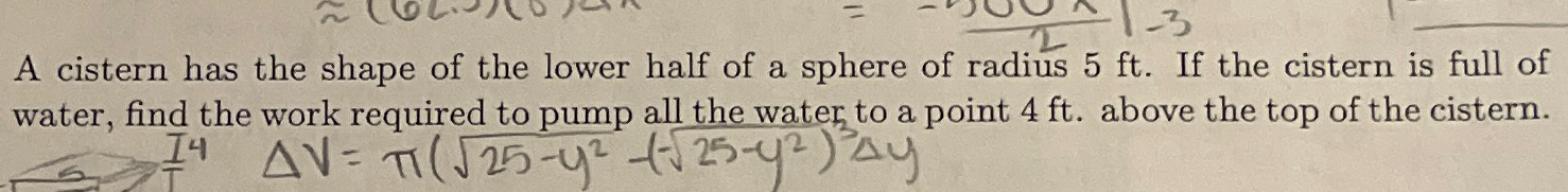 Solved A cistern has the shape of the lower half of a sphere | Chegg.com