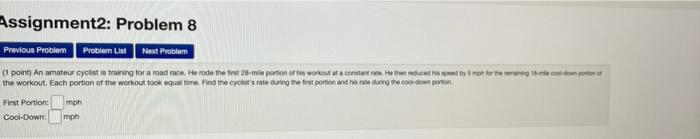 Solved Assignment2: Problem 8 Previous Problem Problem ist | Chegg.com
