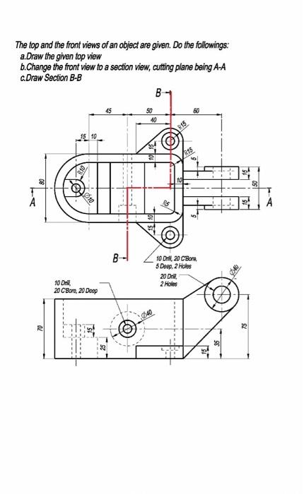 Solved The top and the front views of an object are given. | Chegg.com