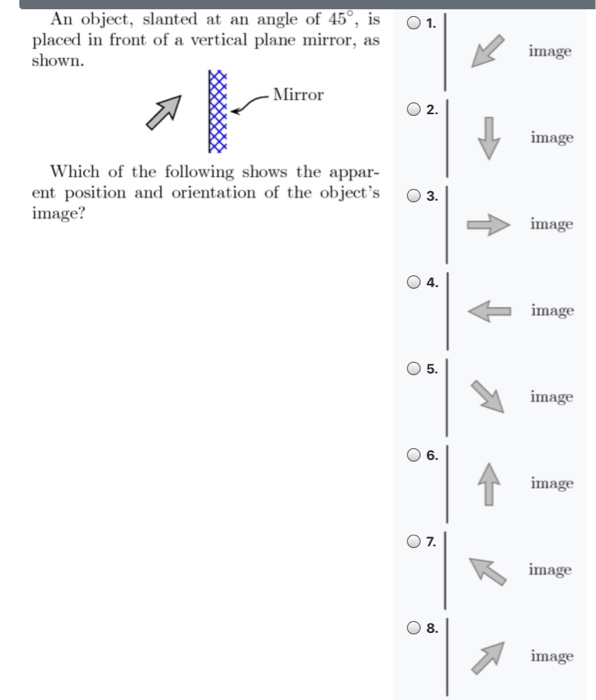 Solved An object, slanted at an angle of 45°, is placed in | Chegg.com