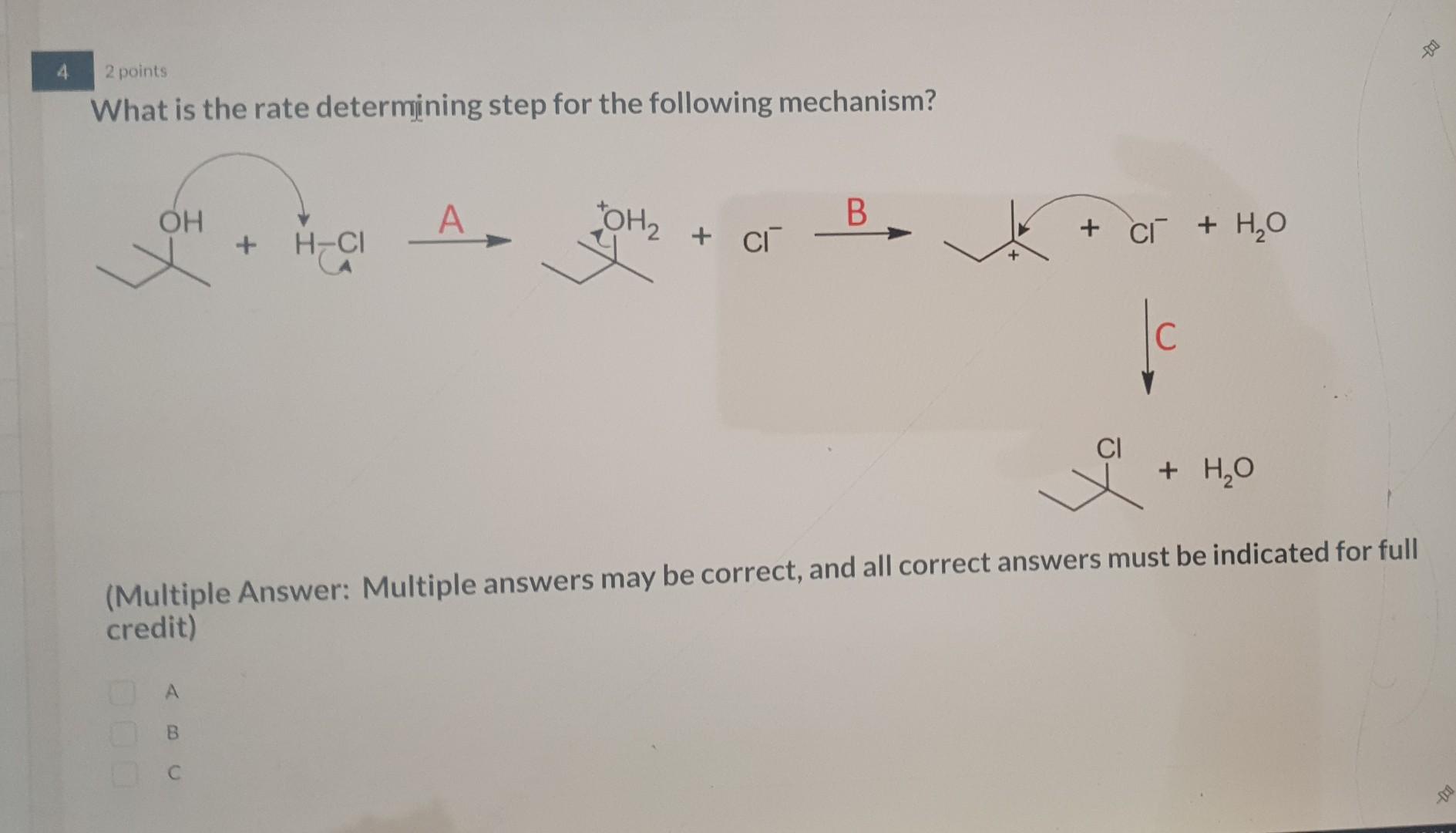 Solved What is the rate determining step for the following | Chegg.com