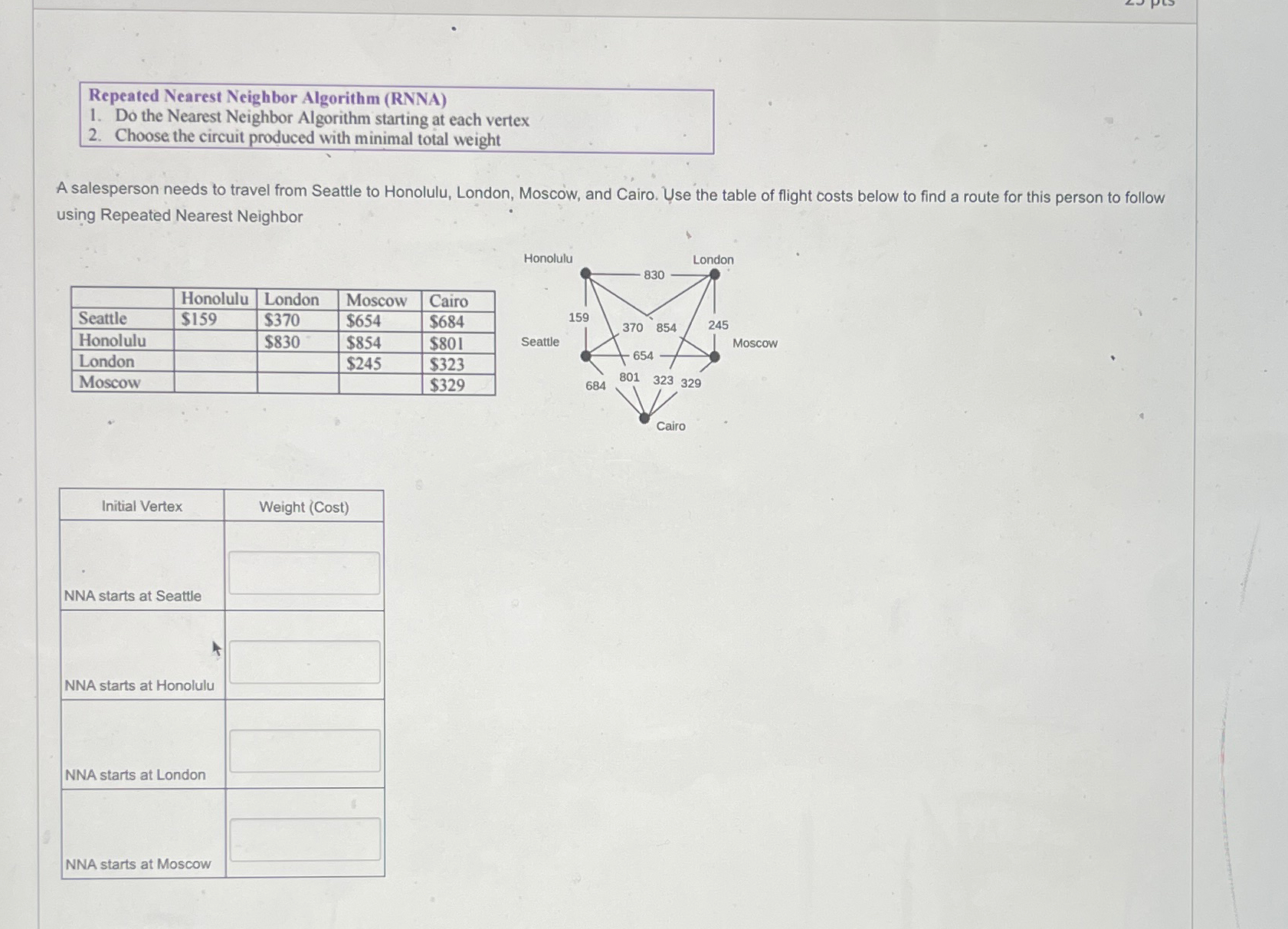 Solved Repeated Nearest Neighbor Algorithm (RNNA)Do the | Chegg.com Solved Repeated Nearest Neighbor Algorithm (RNNA)Do the | Chegg.com