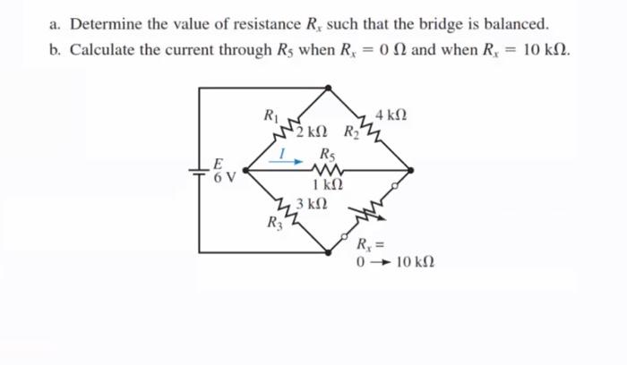 Solved a. Determine the value of resistance Rx such that the | Chegg.com