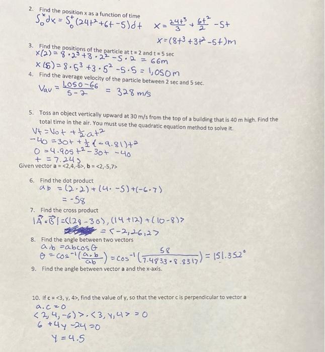 Solved 9. Find the angle between vector a and the | Chegg.com