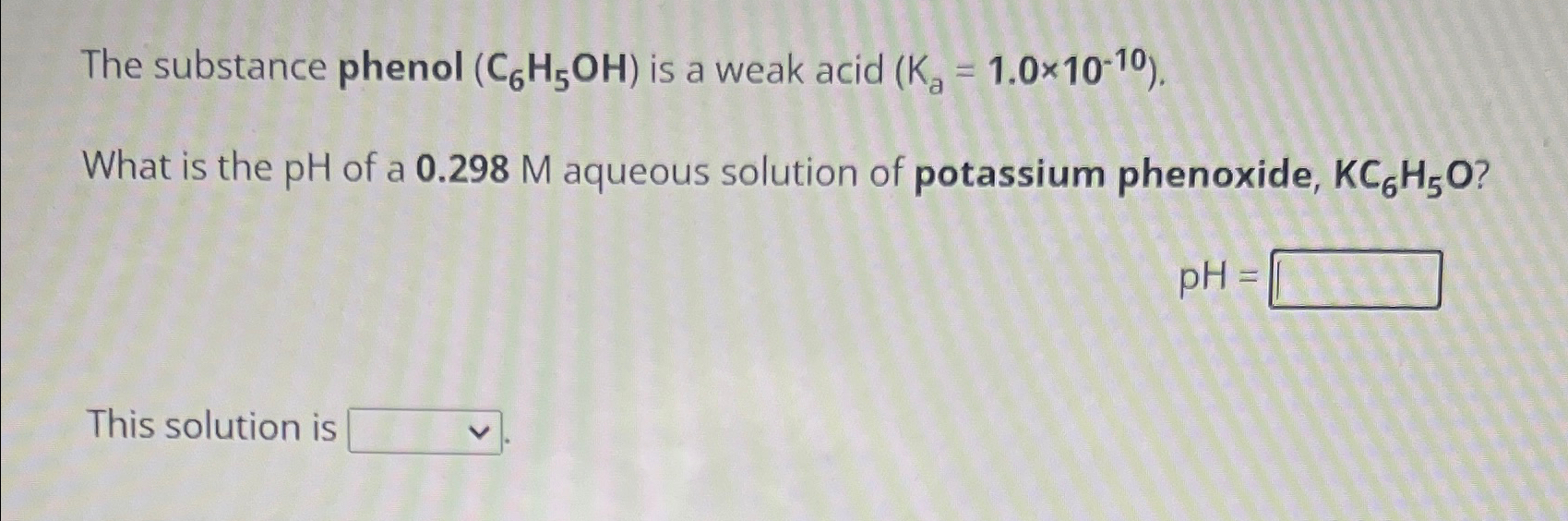 Solved The substance phenol (C6H5OH) ﻿is a weak acid | Chegg.com