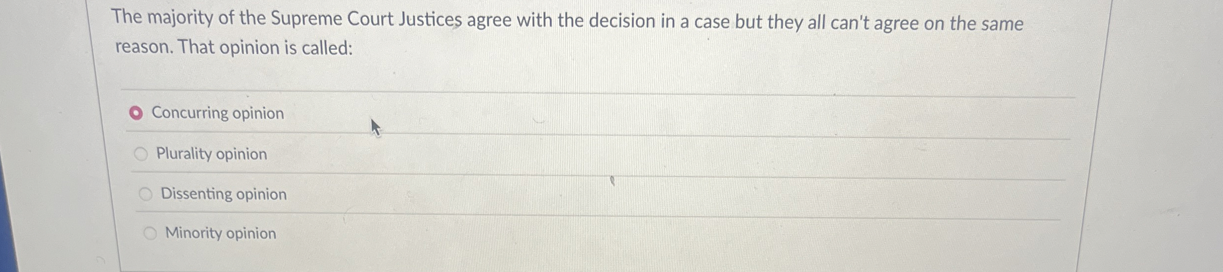 Solved The majority of the Supreme Court Justices agree with | Chegg.com