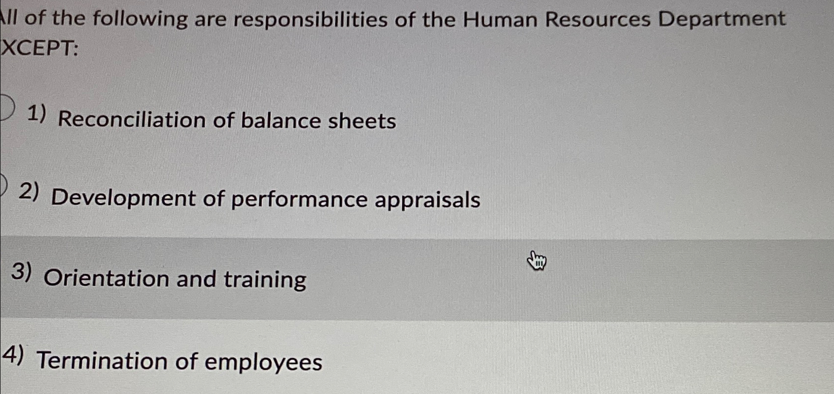 Solved NIl of the following are responsibilities of the | Chegg.com