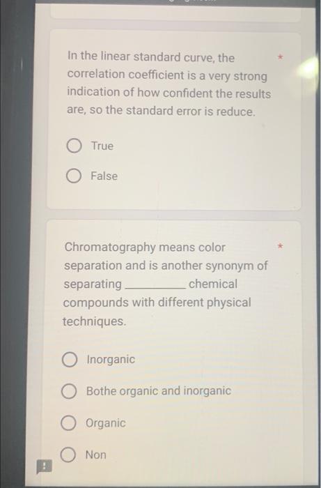 Solved In the linear standard curve, the correlation | Chegg.com