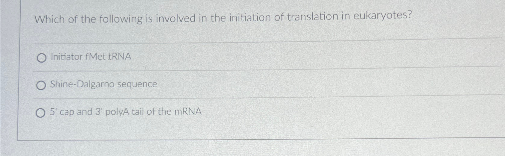 Solved Which of the following is involved in the initiation | Chegg.com