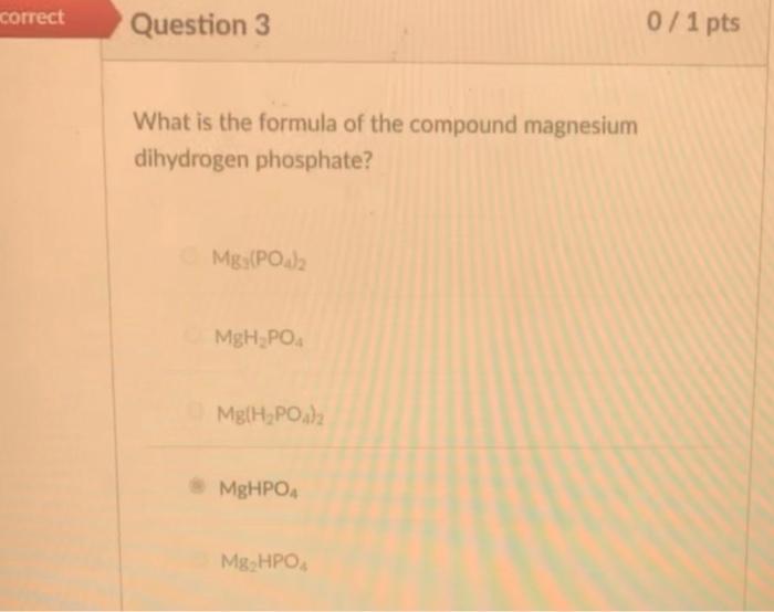 Solved What is the formula of the compound magnesium | Chegg.com