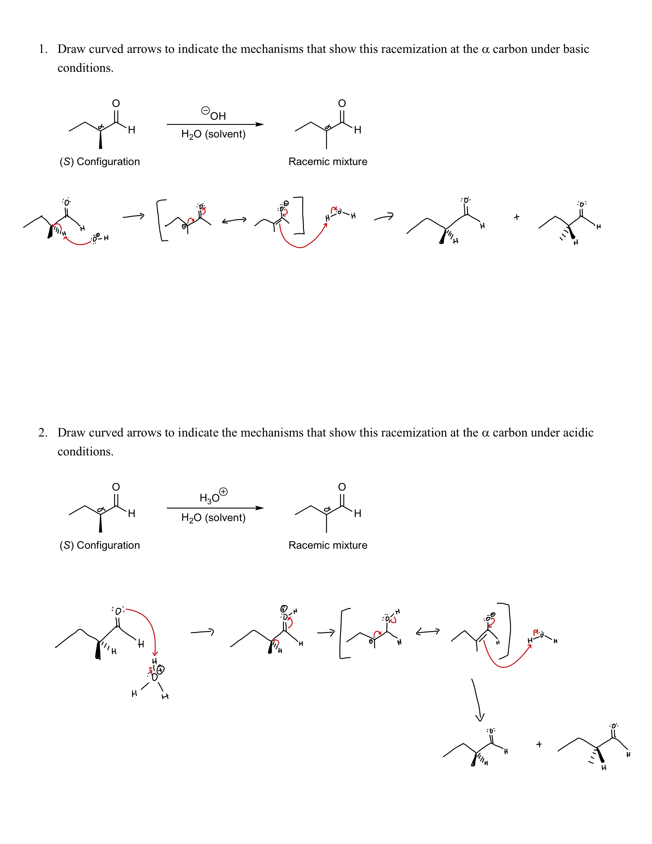 1. ﻿Draw curved arrows to indicate the mechanisms | Chegg.com