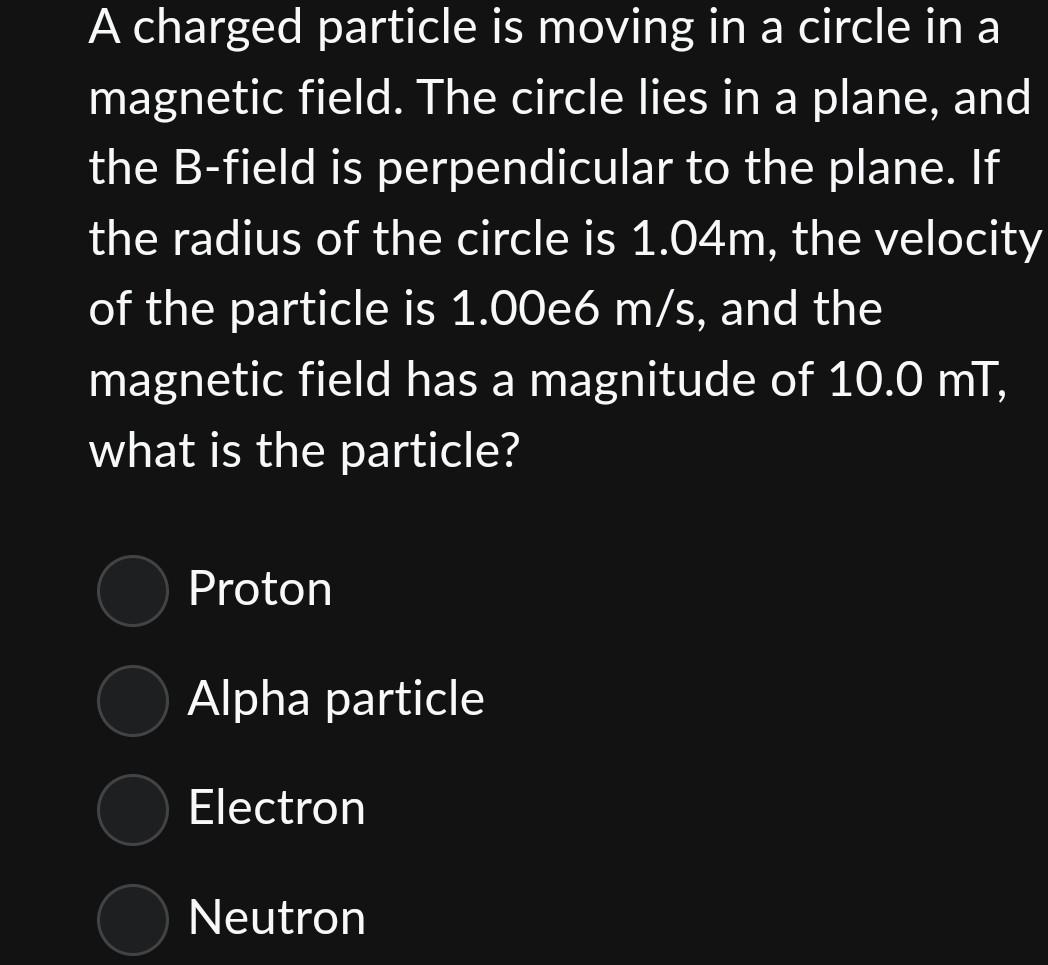 Solved A charged particle is moving in a circle in a | Chegg.com