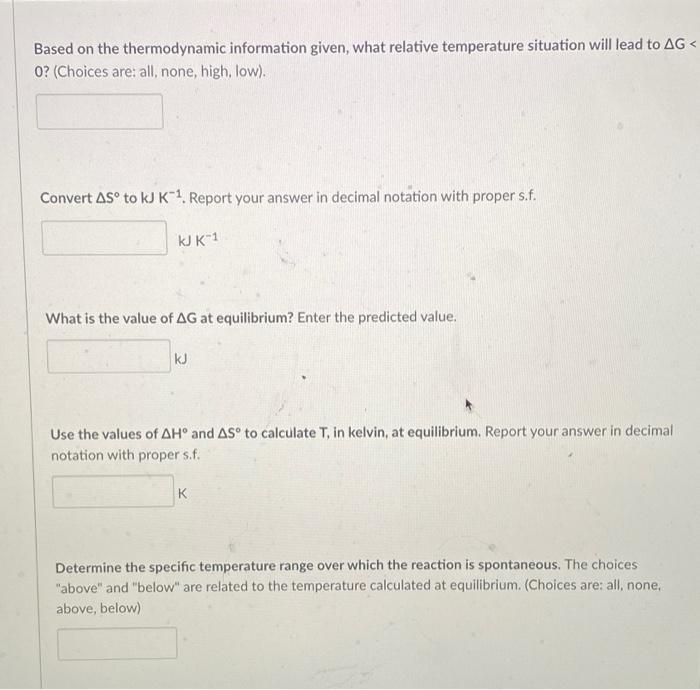 Solved Determine the temperature range over which the | Chegg.com
