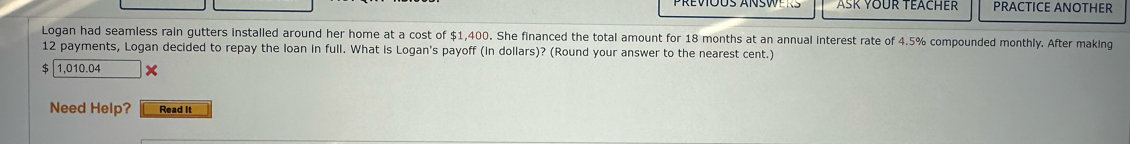 Solved Logan had seamless rain gutters installed around her | Chegg.com