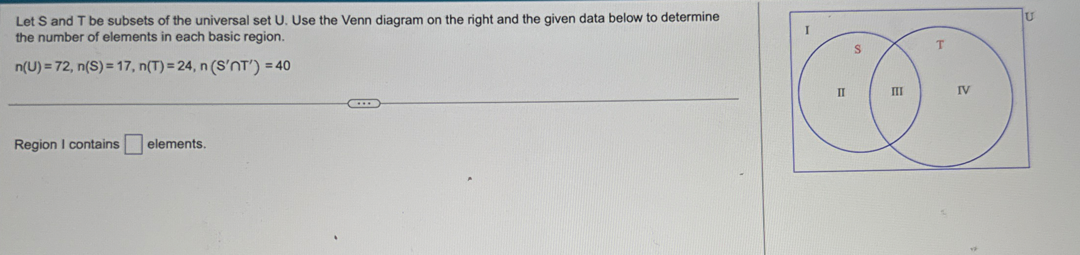 Solved Let S ﻿and T ﻿be subsets of the universal set U. ﻿Use | Chegg.com