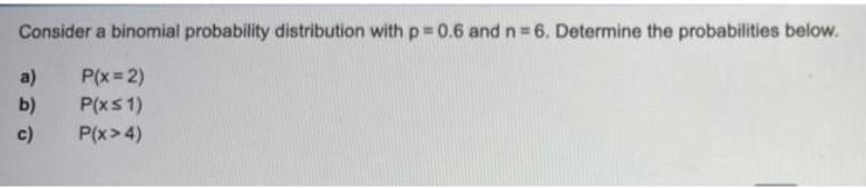 Solved Consider a binomial probability distribution with | Chegg.com