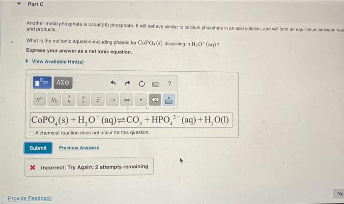 Solved Another metal phospate is cobalt(III) phosphates. It | Chegg.com