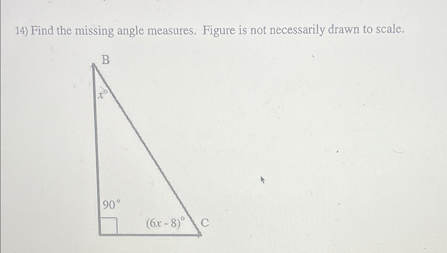 Solved Find the missing angle measures. Figure is not | Chegg.com