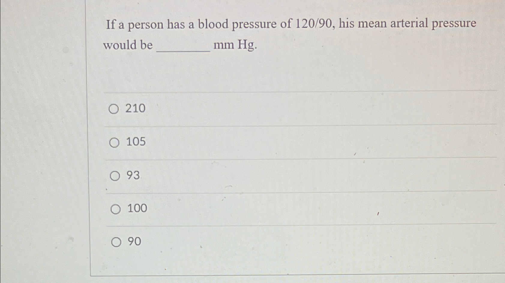 Solved If a person has a blood pressure of 12090, ﻿his mean | Chegg.com