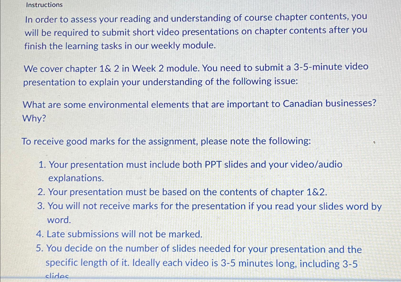 Solved InstructionsIn order to assess your reading and | Chegg.com