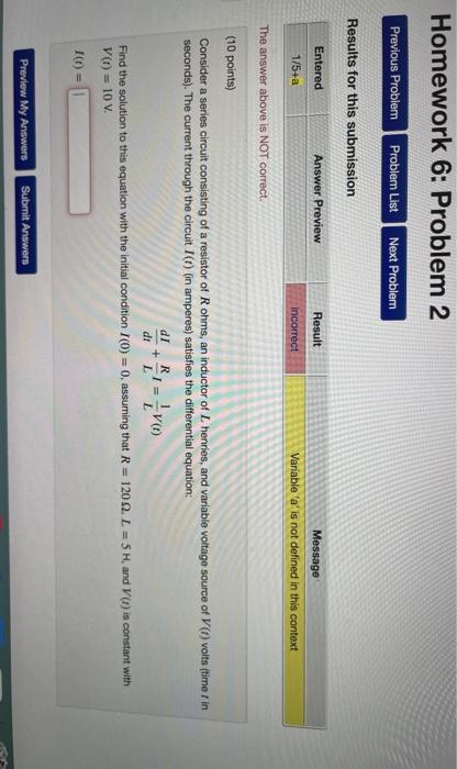 Solved Homework 6: Problem 2 Previous Problem Problem List | Chegg.com Solved Homework 6: Problem 2 Previous Problem Problem List | Chegg.com