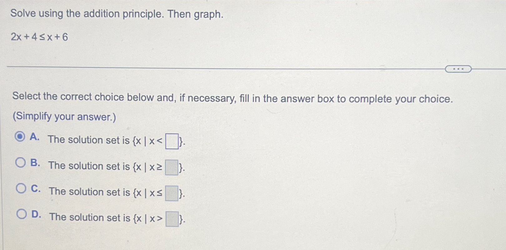 Solved Solve using the addition principle. Then | Chegg.com