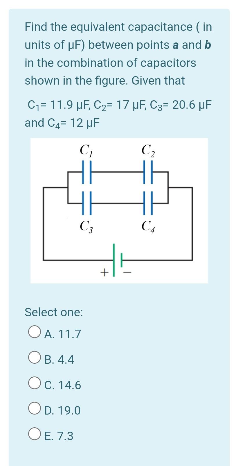 Solved Find the equivalent capacitance (in units of µF) | Chegg.com