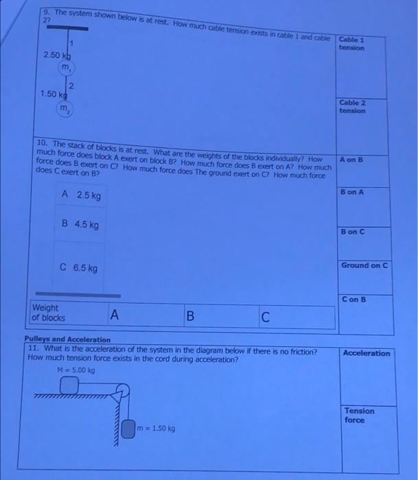 Solved Tension and Acceleration 5. How much tension force | Chegg.com