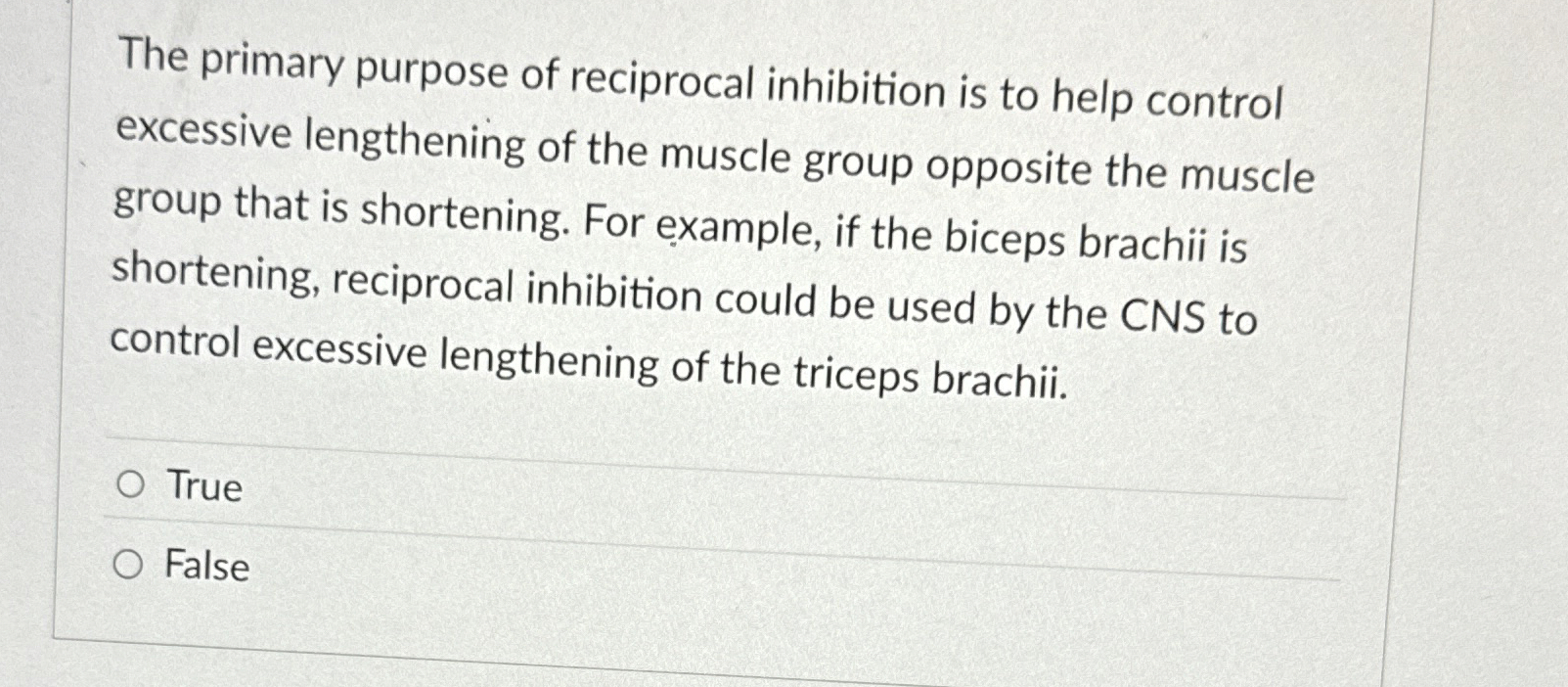 Solved The primary purpose of reciprocal inhibition is to | Chegg.com