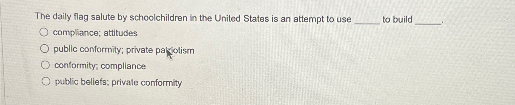 Solved The daily flag salute by schoolchildren in the United | Chegg.com