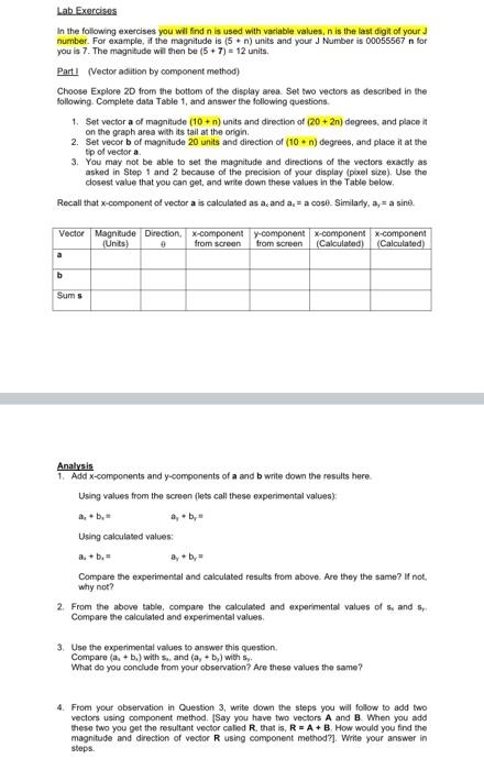 Solved Lab Exercises In the following exercises you will | Chegg.com