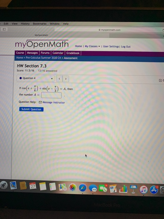 Solved lit View History Bookmarks Window Help myopenmath.com | Chegg.com