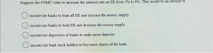 Solved Suppose the FOMC votes to increase the interest rate | Chegg.com
