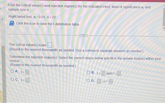 Solved Find the critical value(s) and rejection region(s) | Chegg.com