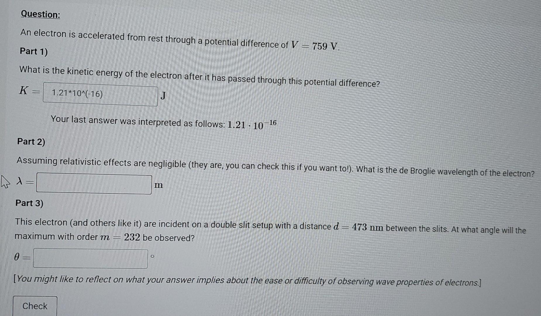 Solved An electron is accelerated from rest through a | Chegg.com