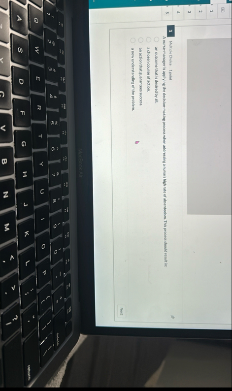 Solved 1Multiple Cholce1 ﻿point5A nurse-manager is applying | Chegg.com