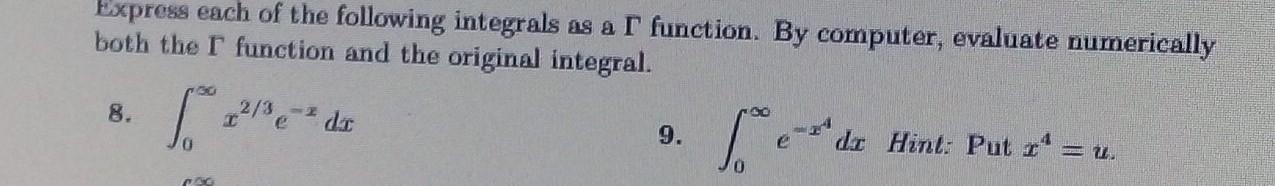 Solved Express each of the following integrals as a I | Chegg.com