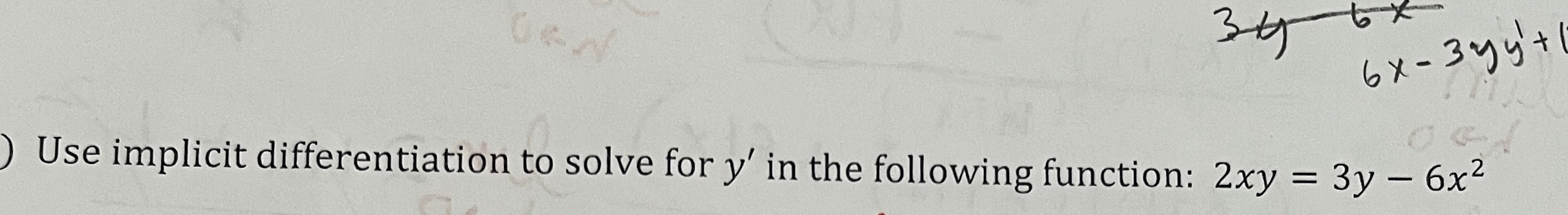Solved Use implicit differentiation to solve for y' ﻿in the | Chegg.com