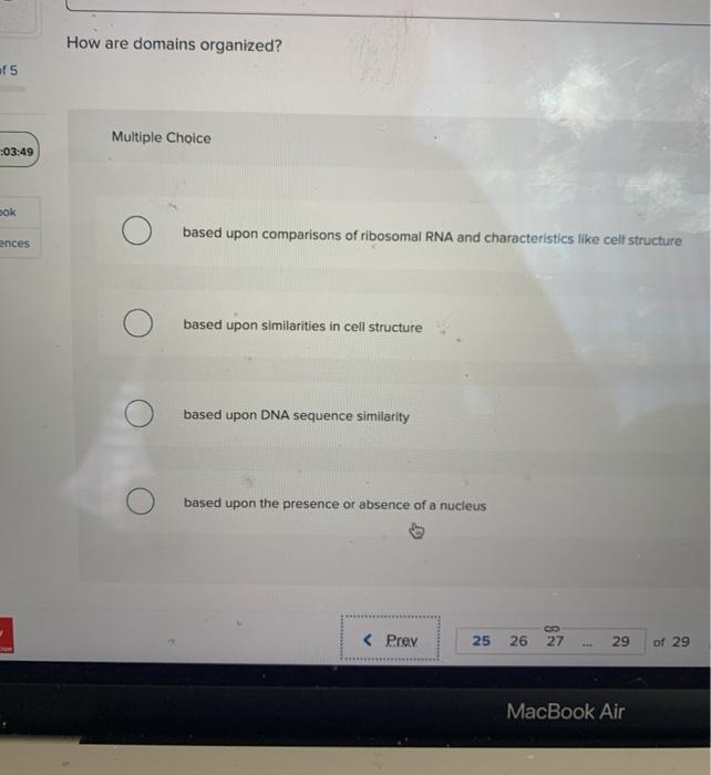 Solved How are domains organized? f5 Multiple Choice :03:49 | Chegg.com