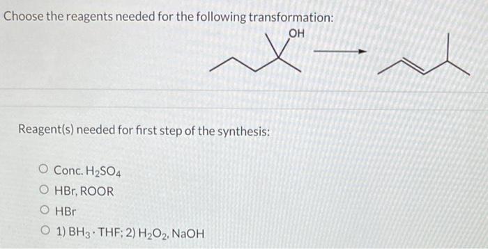 Solved Identify reagents that can be used to achieve the | Chegg.com
