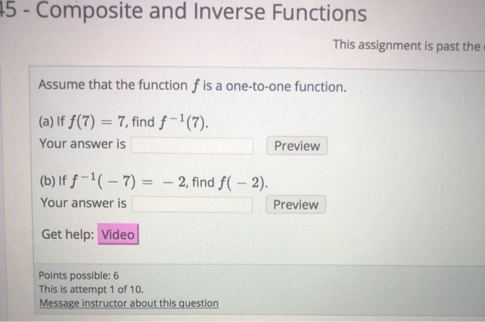 Solved 45 - Composite and Inverse Functions This assignment | Chegg.com